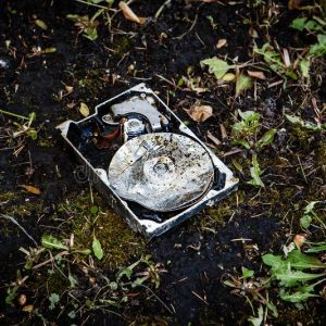 crushed-hard-disk-drive-dirty-ground-closeup-crushed-hard-disk-drive ...