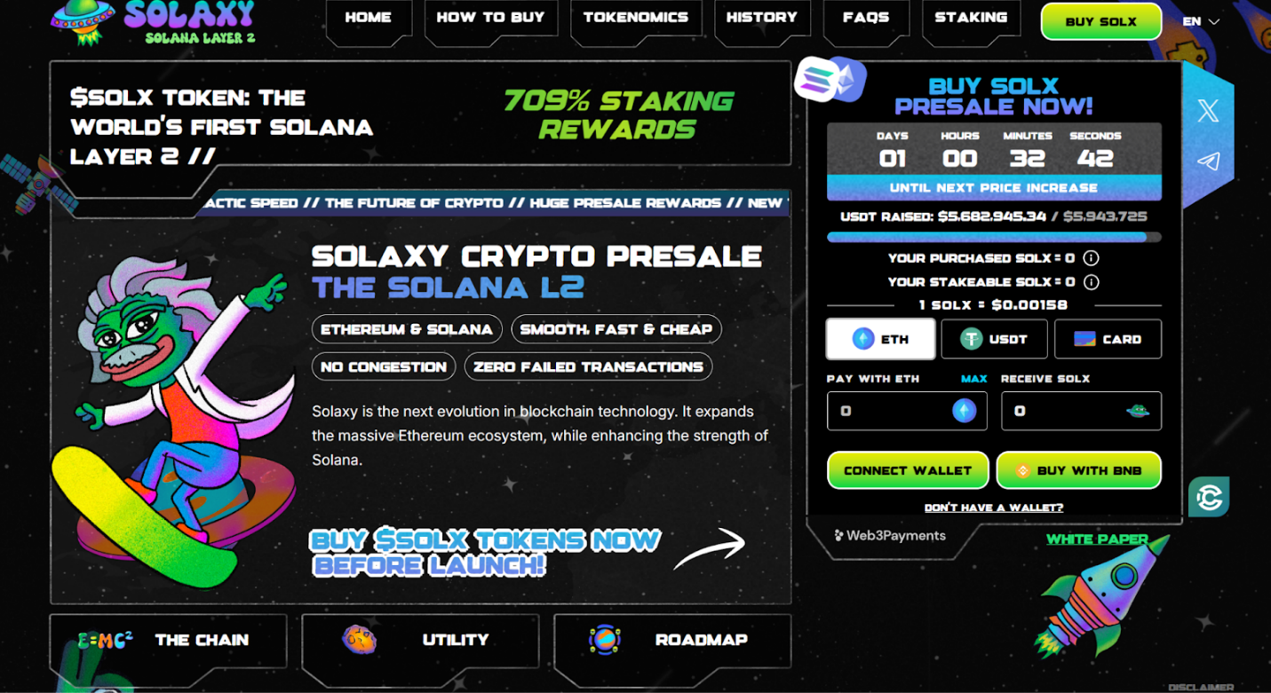 Solaxy (SOLX) บล็อกเชน Layer-2 ระดมทุนได้ 7.7 ล้านดอลลาร์ ภายในเวลาเพียง 20 วัน - Siam Blockchain