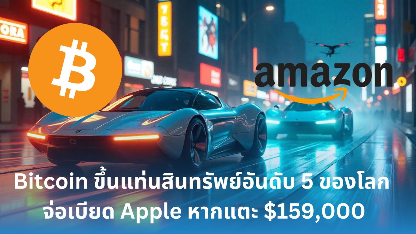 Bitcoin ขึ้นแท่นสินทรัพย์อันดับ 5 ของโลก จ่อเบียด Apple หากแตะ $159,000 ...
